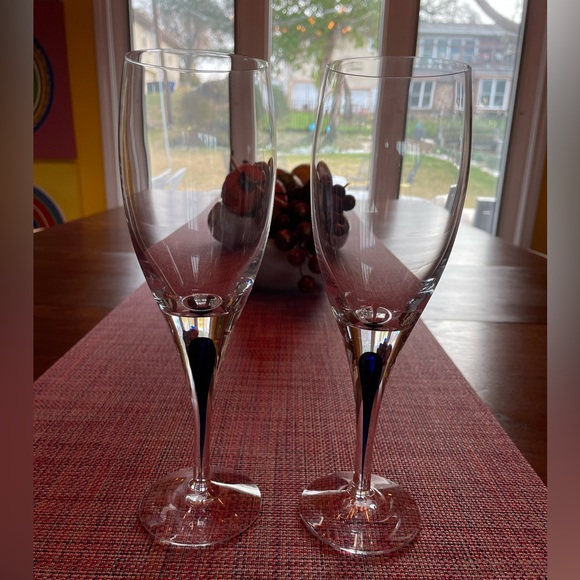 Orrefors Kostaboda | Dining | Pair Orrefors Blue Intermezzo White Wine ...